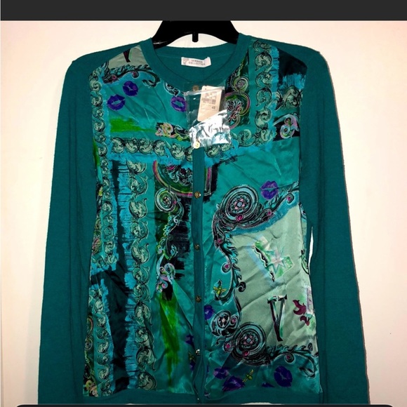 Versace | Sweaters | Versace Collection Sweater In Teal Green ...